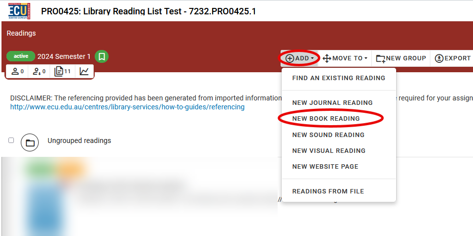 Add a new book to Reading List - Academic Staff - Reading List ...