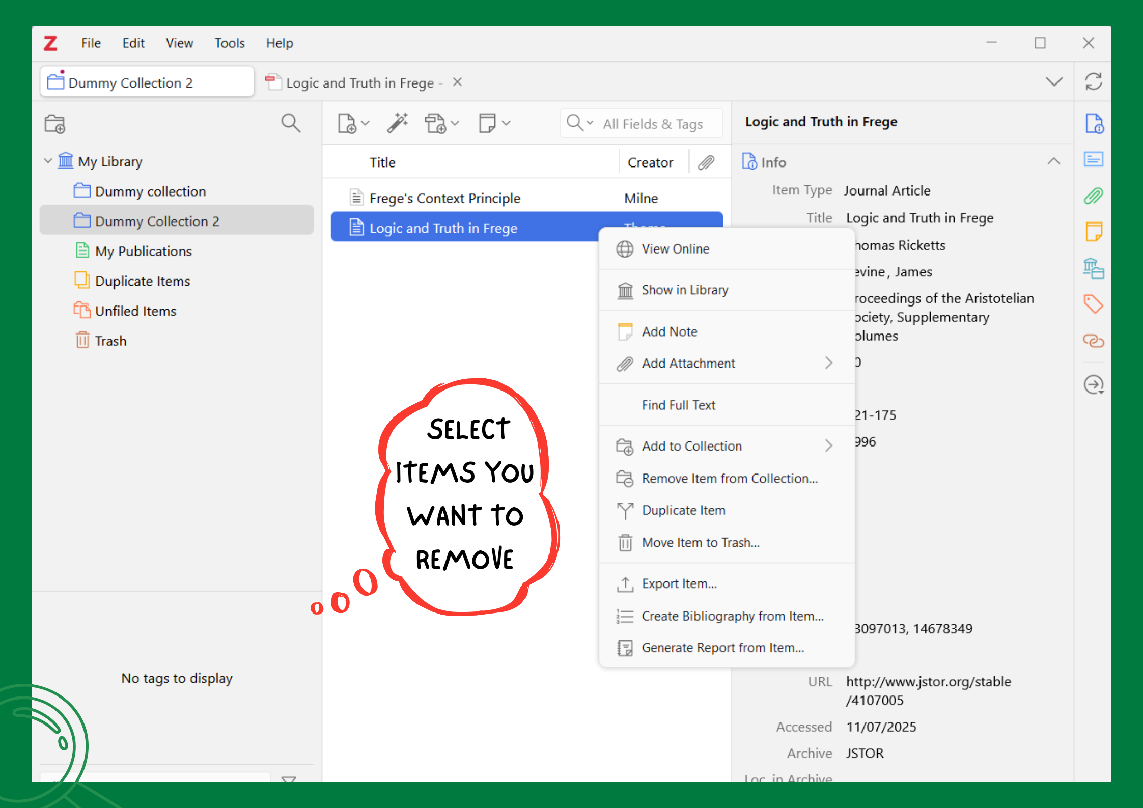 Removing Items - FAS-PK| Zotero: A Step-by-Step Guide - LibGuides at ...