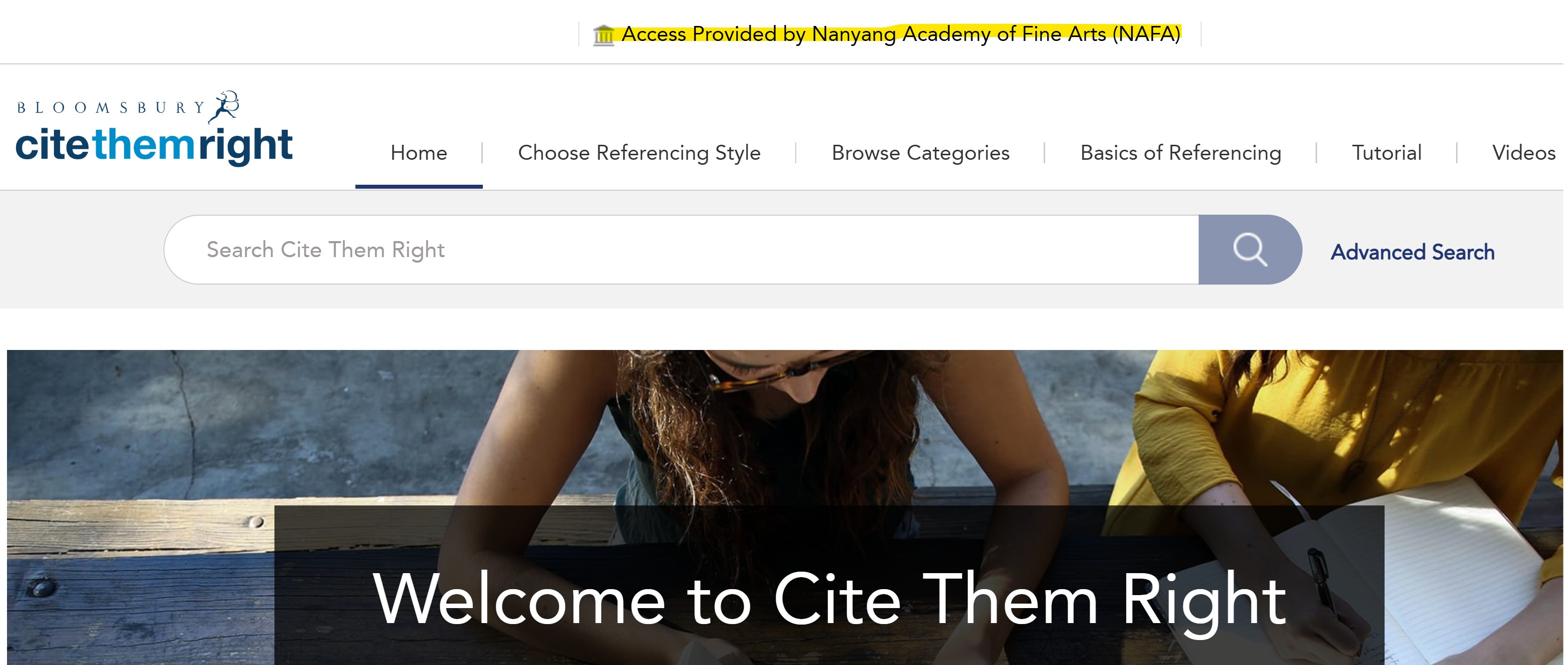 Get started - Cite Them Right - Getting started - LibGuides at Nanyang Academy of Fine Arts