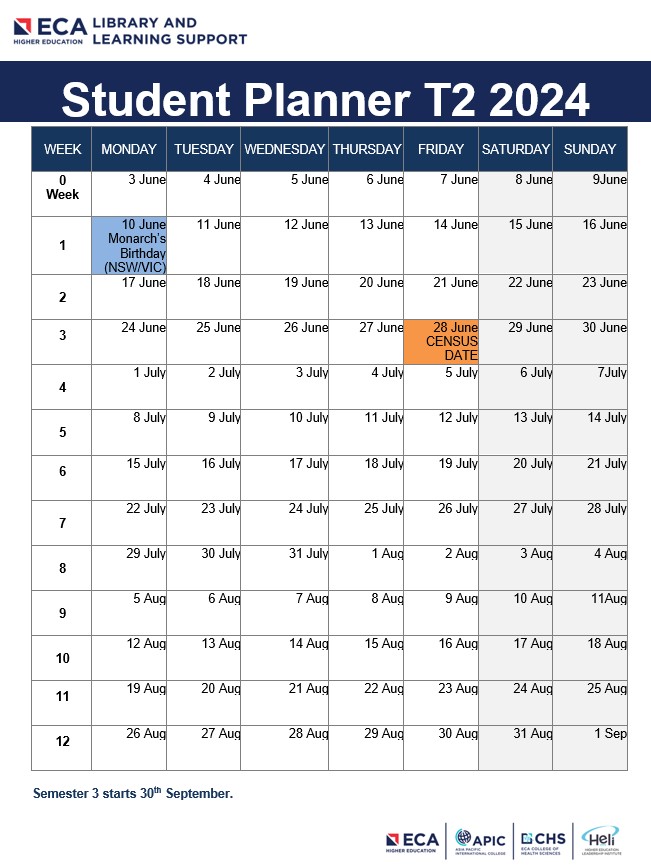 Trimester Planners - Getting Organised - ECA Library & Learning Support ... Trimester Planners - Getting Organised - ECA Library & Learning Support ...