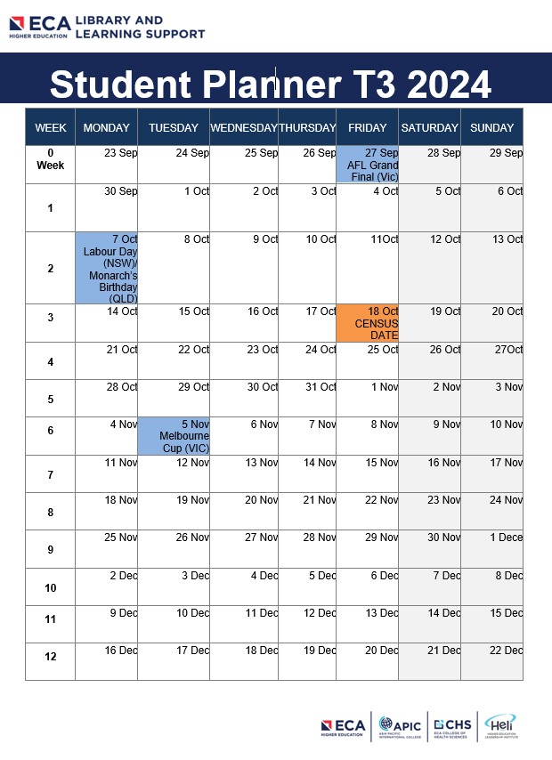 Trimester Planners - Getting Organised - ECA Library & Learning Support ... Trimester Planners - Getting Organised - ECA Library & Learning Support ...