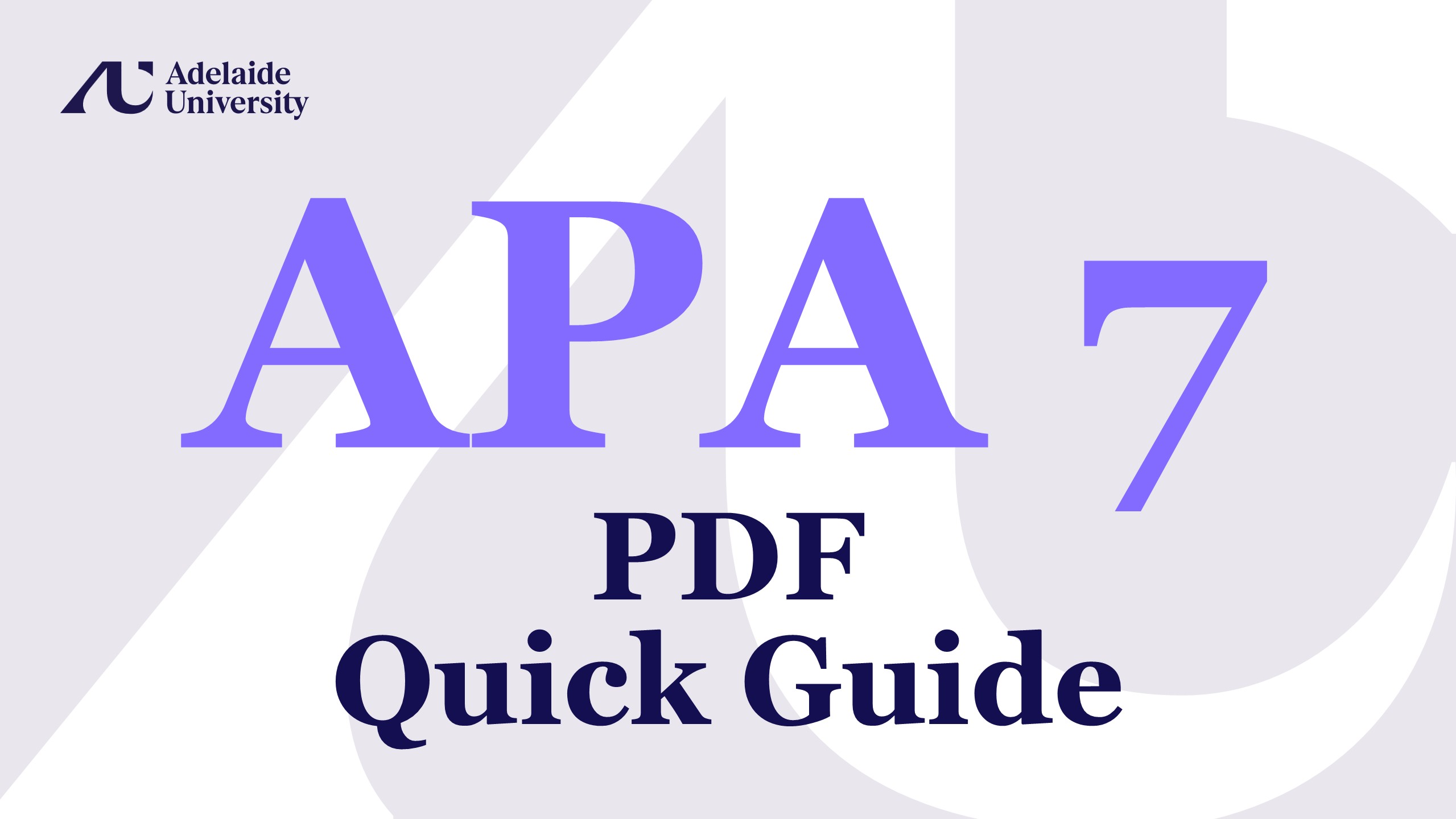 APA 7 style - Referencing - LibGuides at Adelaide University