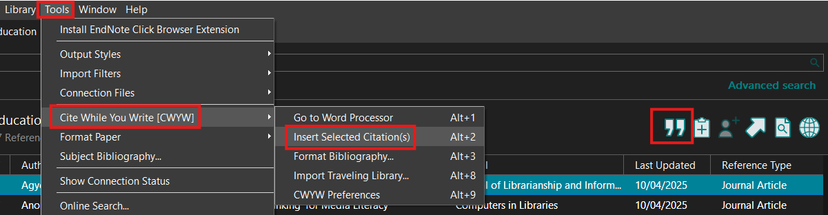 Managing References - Endnote - Resource Guides at UNSW Canberra ...
