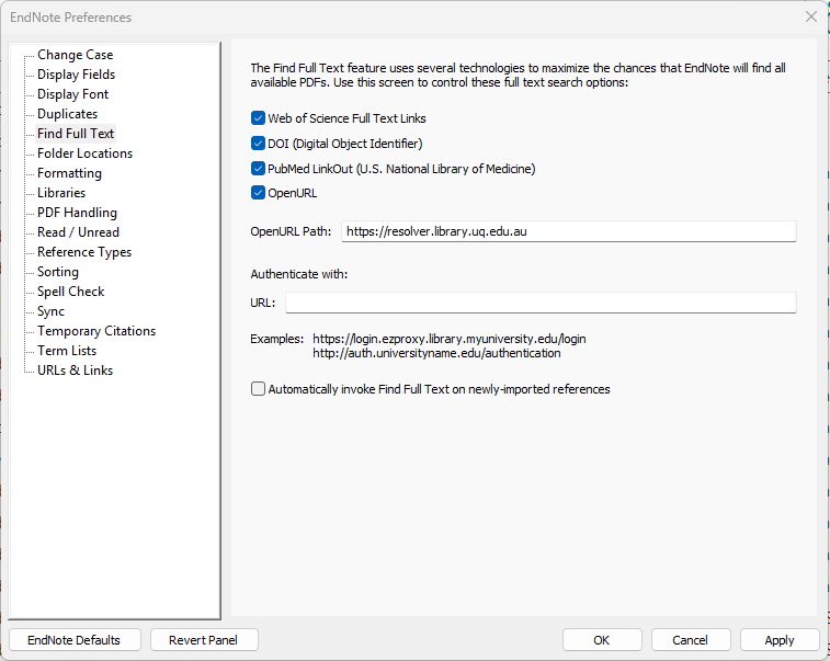 Find Full Text tool - EndNote referencing software - Library Guides at ...