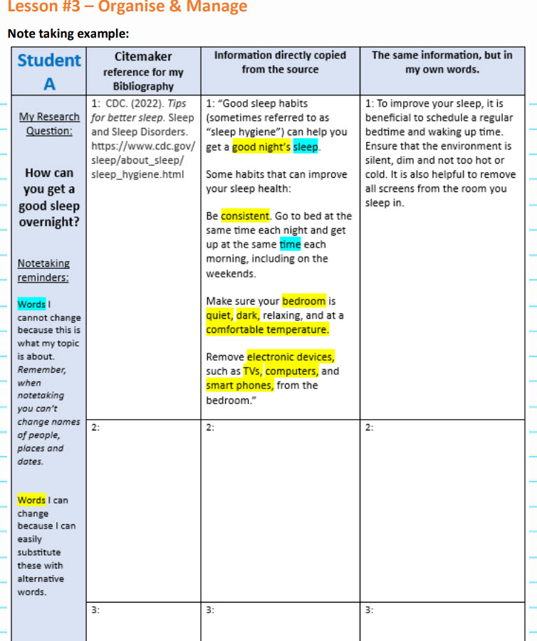 Lesson 3 - Yr 7 Inquiry Project - LibGuides at Whitefriars Shortis Library