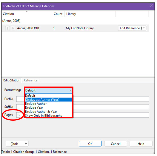 Inserting And Editing An In Text Citation Endnote Guide Apa Referencing Guide Sit Library