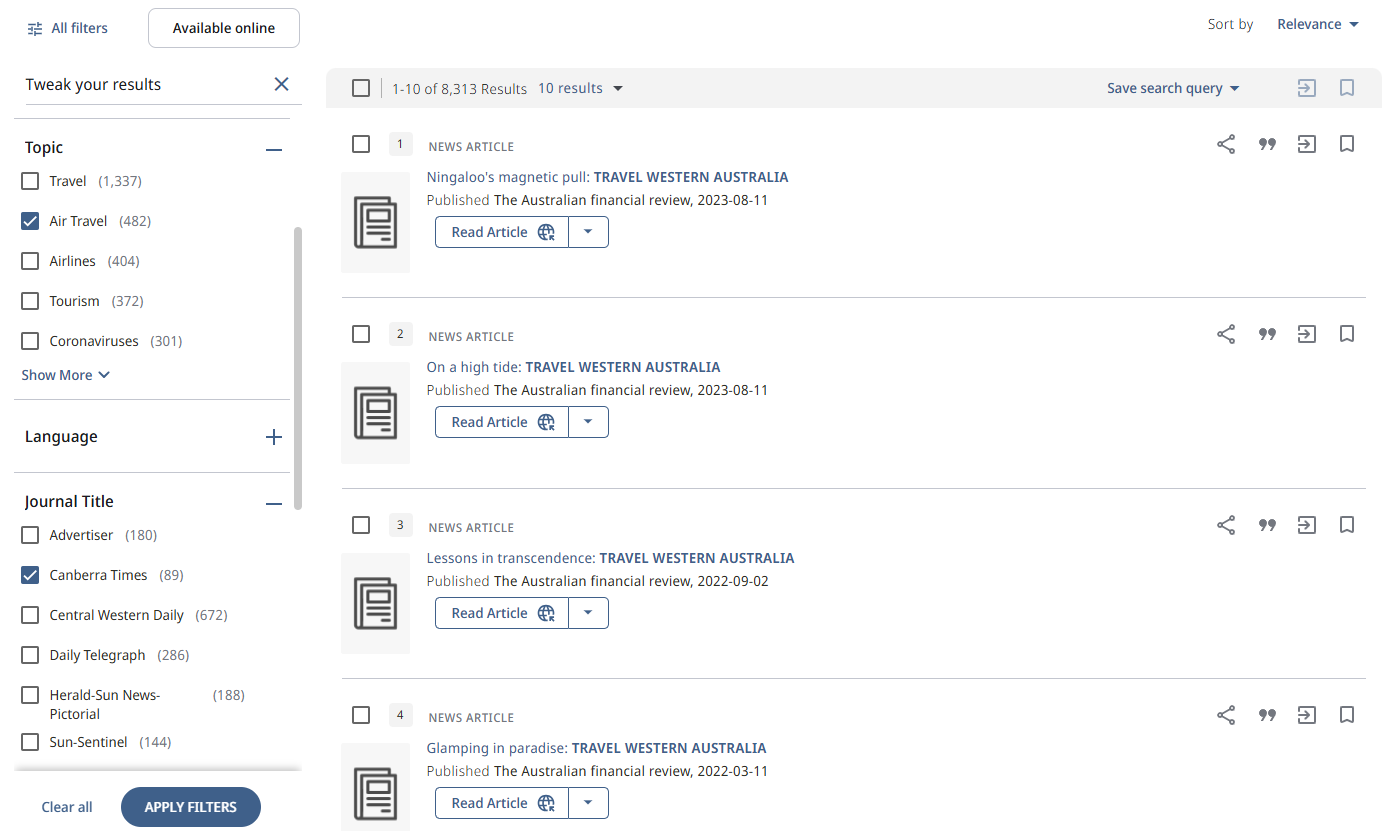 News sources - Search and find library resources - Library Research ...